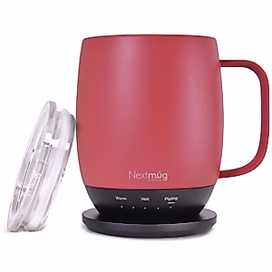 Nextmug - Temperature-Controlled, Self-Heating Coffee Mug (Dusty Rose - 14 oz.)