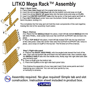LITKO Paint Organizer Storage Rack | Miniature Model Hobby Paint Holder Caddy Stand | 18mL Dropper Bottle Shelf | Wall Mount | Portable | Compatible with Vallejo and Army Painter (108 Holes)