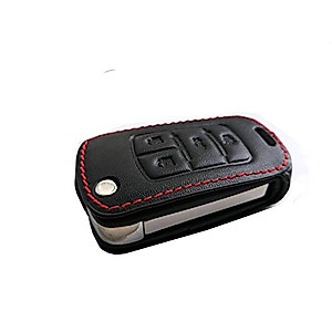 KAWIHEN Leather Key Fob Cover Fit for Compatible with Chevrolet Chevy Camaro Cruze Equinox Impala Malibu Sonic GMC Terrain OHT01060512 V2T01060512