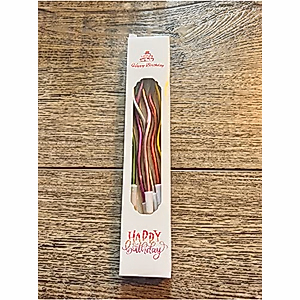 Curved Wax Party Cake Candles (Rainbow)