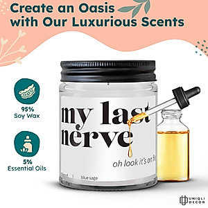 My Last Nerve Candle - Boss Lady Gifts for Women Candle, Scented Candles for Women, Candles Gifts for Women Gag Gift for Adults, Gifts for Her Boss Lady, Aromatherapy Soy Candles, Regalos Para Mujer