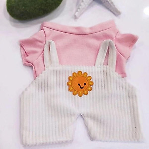 Cartoon Duck Clothes White Yellow Stuffed Duck Clothing for Plush Cotton Skirt Overalls Outfit Clothing Stuffed Animals Clothes Kawaii Plush