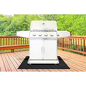 BBQ Grill Splatter Mat for Gas Electric Oven & Smokers - Absorbent Grill Pad Washable Floor Mat Protects Deck and Patio from Grease Splatter (30'' x 48'', Black) Plus Reusable Cleaning Cloths(2)