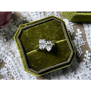 3 CTW Pear & Radiant Cut Toi et Moi Moissanite Engagement Ring, 10K / 14K / 18K Gold D Color VVS1 Clarity Two Stone Ring for Women, Anniversary Gift for Her