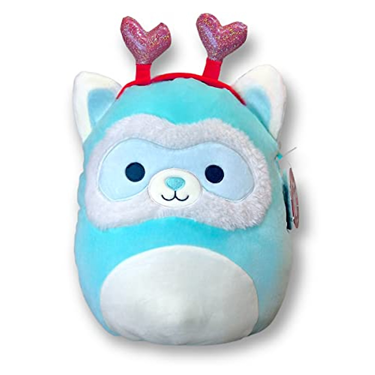 Squishmallows Official Kellytoy 14 Inch Ferret Anneli Plush Turquoise Wearing a Red Glitter Heart Headband - Join These Stuffed Animal Toys and Their 2023 Valentine's Day Squad