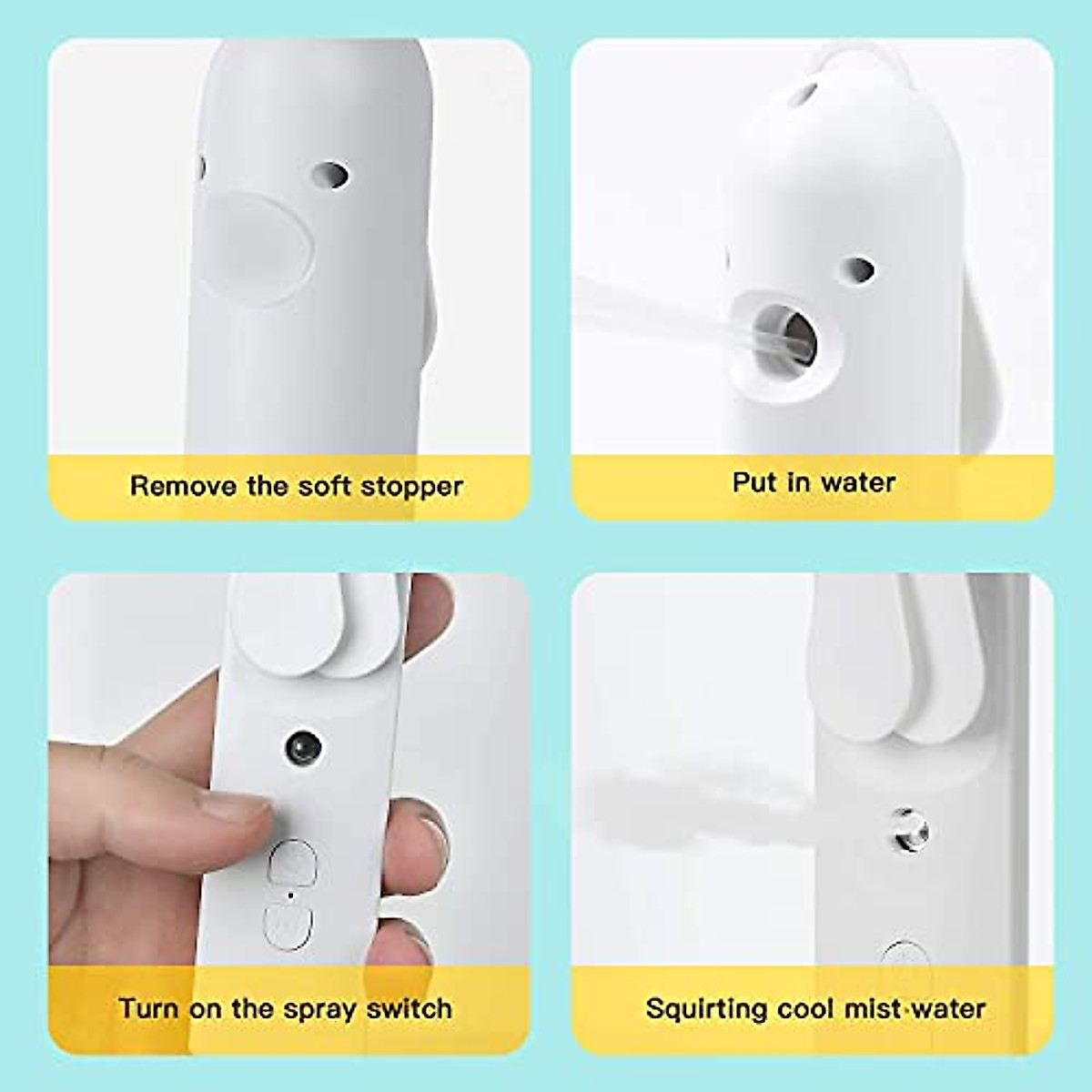 Crethinkaty Mini Handheld Fan USB Misting Fan Rechargeable Portable Pocket Desk Fans Mini Water Spray Hydrating Fan for Office,Home,School,Camping,Outdoor,Travel (2 Speeds)