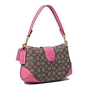 COACH Signature Jacquard Soho Bag- Purse for Women - Textile Construction - Detachable Carry Handle Petunia One Size One Size