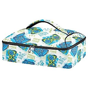 Kcldeci Insulated Thermal Food Carrier Insulated Casserole Carrier for Hot or Cold Food,Joystick Gamer Elements (2) Insulated Tote Bag for Potluck Cookouts Parties Picnic,Lasagna Lugger