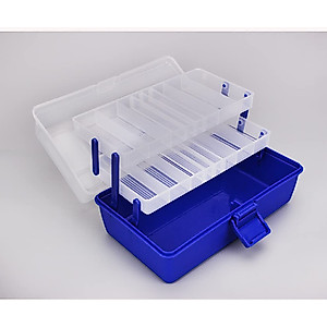 3-Tier Portable Fishing Box Hardware Toolbox Tool Organizer Box Parts Storage Boxes with Removable Plastic Divider for Various Sizes of Bait Hook Fish Float Outdoor Fishing Supplies