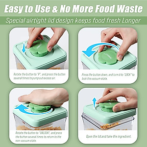 PINMILET Food Storage Containers with Lids Airtight Food Storage Containers 2 In 1 Vacuum Containers for Food BPA Free Plastic Cereal Containers Storage Dishwasher Safe 1 Piece