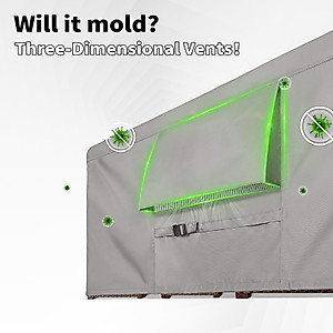 Outdoor Furniture Set Covers Waterproof 84 x 84 inch Weatherproof Square Cover, 600D Heavy Duty for Outside Dining Table and Chairs fit 7 x 7 ft, 80 x 80 inch Table