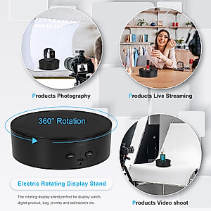 Bosgladek Motorized Rotating Display Stand, 5in/11lbs Load, 360° Rotating Platform for Jewelry Watch 3D Models Cake, Electric Spinning Display Stand for Live Show, Products Video shoot