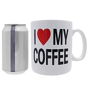 Mug BIG Coffee Mug oversize 28 ounces Mega Size Cup, Extra Large for Big drinks, Office desk decor novelty Gift Coffee Lovers XL Coffee Mug (I LOVE MY COFFEE)