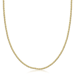 PORI JEWELERS 10K Yellow Gold 2.0MM Round Rolo Link Chain Necklace - Made in Italy (Yellow, 22)
