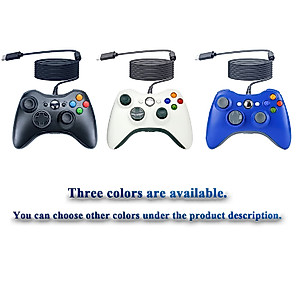 OSTENT Wired USB Controller Gamepad Joystick for Microsoft Xbox 360 Console Windows PC Laptop Computer Video Game Color White