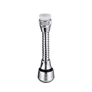 Silver Faucet Sprayer Extension, Faucet Extension Tube, 360 Degree Rotation Faucet Extender, Sink Tap Extension Tube, Water Saving for Sink Tap Kitchen Bathroom Accessories，Faucet Parts