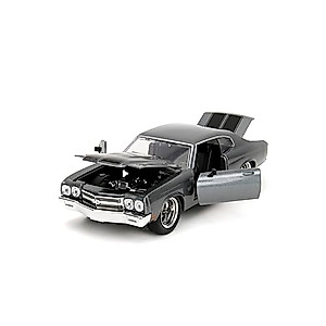 Jada 1970 Chevrolet Chevelle SS Gray Metallic with Black Stripes Fast & Furious (2009) Movie Fast & Furious Series 1/24 Diecast Model Car