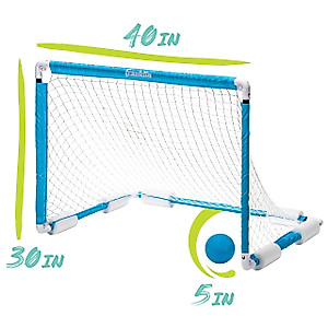 Franklin Sports Water Polo Goal Set - Floating Goal - Pool Water Polo Net + Inflatable Water Polo Ball - Large 40" x 30" Goal - Fun Pool Game Set for Kids
