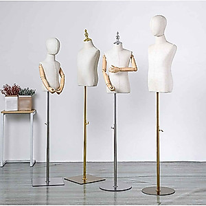 Tailors Dummy Mannequins Child Mannequin Tailors Dummy Model Adjustable Height Body Manikins Half-Length Wrapped Model Props Odorless Clothing Store Clothing Shoot Display Dressform Mannequin
