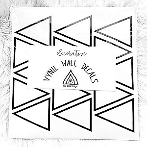 The Boho Design Tribal Triangles Wall Decals Peel and Stick for Kids, Baby Bedroom Nursery and Living Room, Vinyl Wall Stickers Decor (Black)