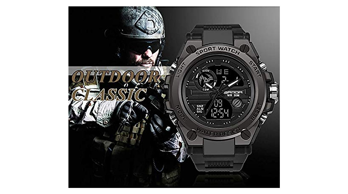 Men's Outdoor Sports Waterproof Military Watch