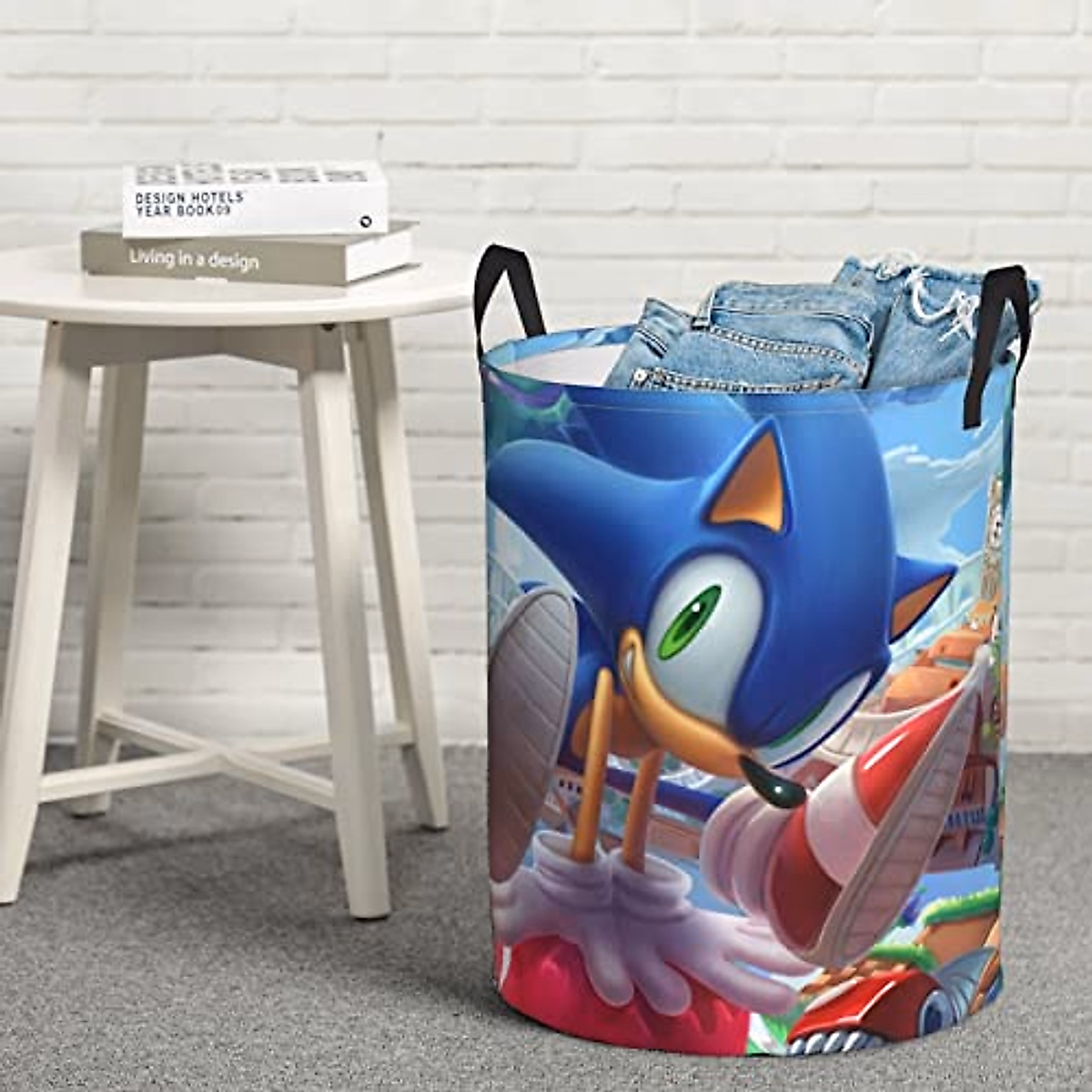 ZHANGJQ Soni_c Hedg-ehog Laundry Hamper Large Laundrys Basket Waterproof Foldable with Handles 62L Round Storage Bag,Bathroom/Bedroom/Dorm