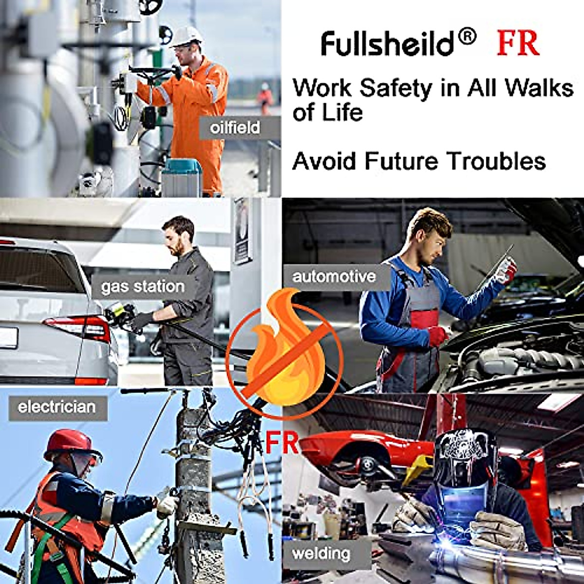 Fullsheild Full Face Mask Men FR Welding Hood Cotton Balaclava Flame Resistant Hard Hat Liner Neck Cover for Welder Firefighter Gear Motorcycle Navy One Size