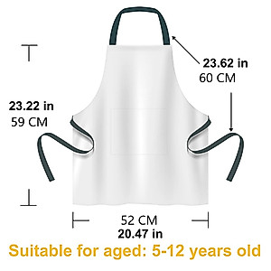 Kids Art Smocks,Apron For Toddler With Pockets, Kids Cotton Apron Toddler,Kids Artists Aprons,For Little Cooks and Messy Artists,Painting Kindergarten Art Craft Cooking.