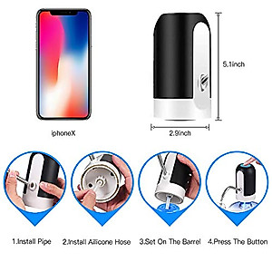 Water Bottle Pump 5 Gallon USB Charging Automatic Drinking Portable Electric Water Dispenser/Switch