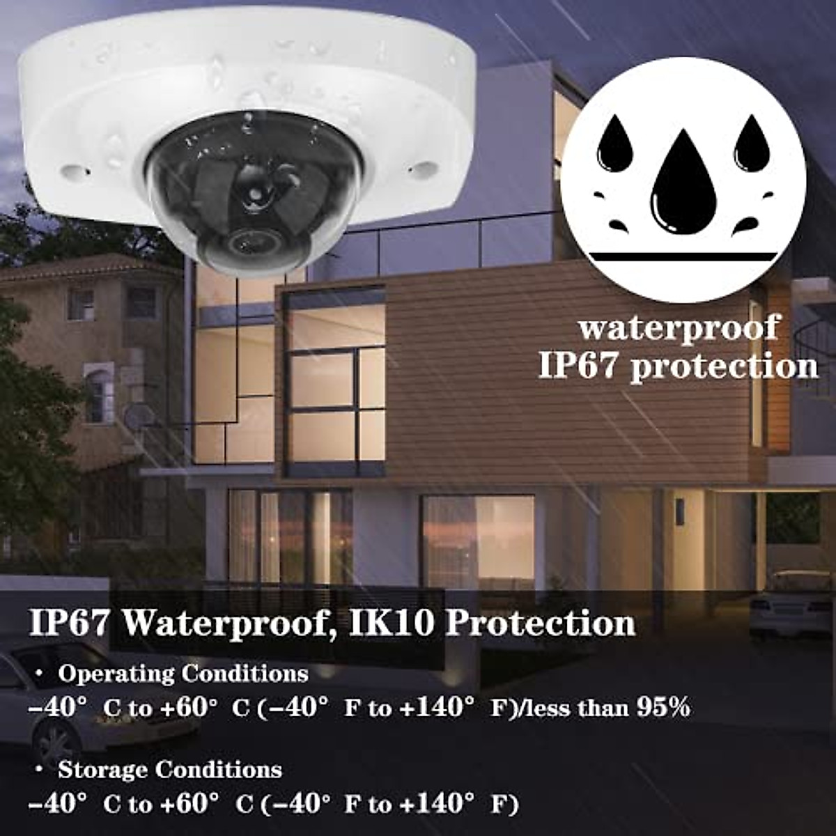 EmpireTech Indoor Frontdoor Security IP Wired Camera 2MP Mini Smart IR Dome Starlight POE IP Camera IP67 IK10 Vandal-Proof Weatherproof,Built-in Mic,SMD Plus,Fixed Focal Lens IPC-E3241F-AS-M 2.8mm