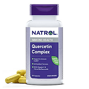 Natrol Quercetin Complex, Dietary Supplement for Immune Health, Quercetin Supplements with Vitamin C and Citrus Bioflavonoids, 50 Capsules, Up to a 25 Day Supply