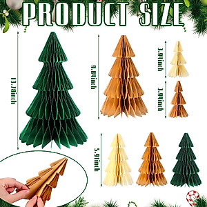Cinnvoice 7 Pcs Christmas Tree Honeycomb Centerpiece 3D Paper Trees Centerpiece Honeycomb Paper Christmas Trees Honeycomb Table Decorations for Home Office Kitchen Xmas Gift Holiday Party Table Decor