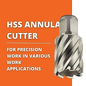 Jancy Slugger by Fein - HSS Nova Annular Cutter with Centering Pin - 3/4" Straight Shank, 1" Depth, 1-1/8" Diameter - 63134286041