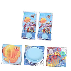 Toyvian 2pcs Ring Throwing Toy Water Machine Gifts for Travel Hand Held Gaming Console Handheld Game Console for Kids Students Awards Gifts Ring Toss Toy Toss Game Toys Kid Toy Child Blue