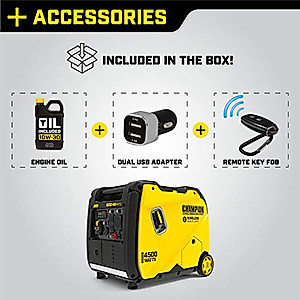 Champion Power Equipment 200987 4500-Watt RV Ready Portable Inverter Generator, Wireless Remote Start
