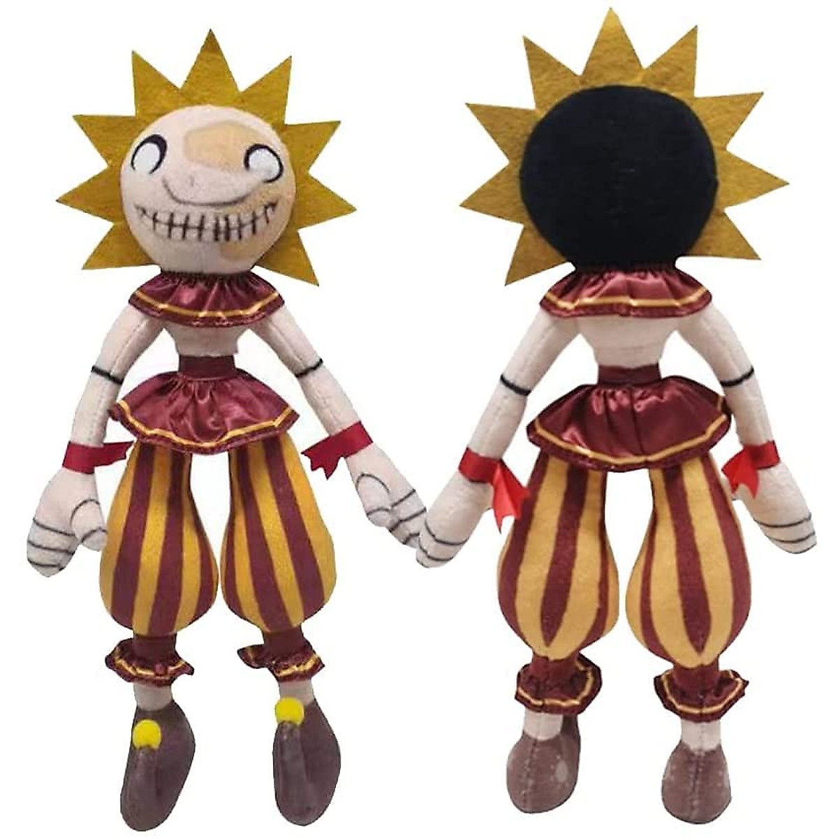 ULTHOOL Sun Moondrop Plush, FNAF Security Breach Clown Figure, 2Pcs 11in Sundrop Moondrop Plushies Toy for Kids and Game Fans Gift (Sun&Moon Clown 2pcs)
