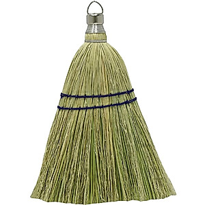Rocky Mountain Goods Whisk Broom 12” - Heavy Duty Natural Corn Straw with Reinforced Nylon Stitching - Small Whisk for Car, Outdoor, Camping - Sturdy Metal Hang Design