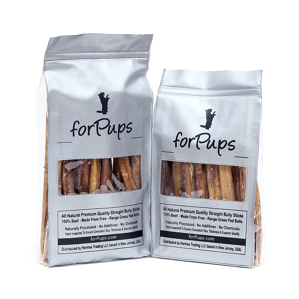 forPups Standard Thickness Bully Sticks (6 Inch - 25 Pack) - All Natural, Grass-Fed, Non-GMO (6") 100% Beef Pizzle Dog Chews, Fully Digestible, Best Dental Treats