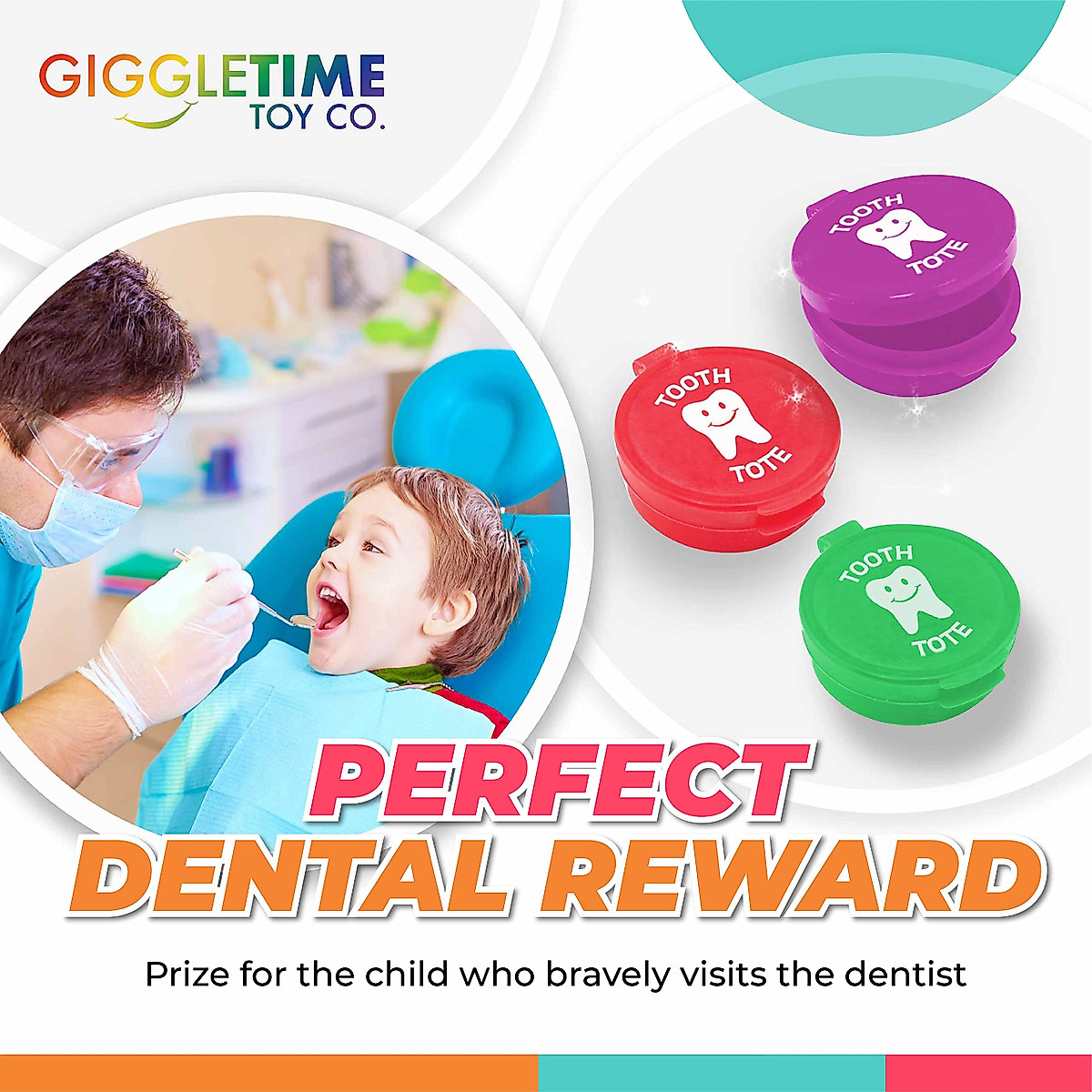 Giggle Time Round Tooth Holder for Baby Teeth 1.5 inches, Tooth Containers for Kids at School, Tooth Keeper, Vibrant Colors, Tooth Fairy Kit - Dental Bags, Piñata Stuffers, School Prizes - (36) Pcs