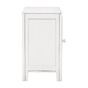 Signature Design by Ashley Fossil Ridge Boho Accent Cabinet or End Table, Vintage White