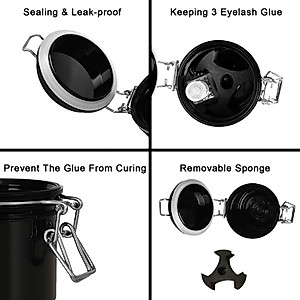 Vumdua Eyelash Glue Storage Tank, Activated Carbon Sealed Leak-proof Jar Container for Lash Extension Extension, Grafting Eyelash Supplies