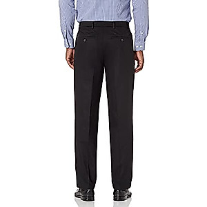Dockers Men's Relaxed Fit Signature Khaki Lux Cotton Stretch Pants-Pleated, Black, 44W x 30L