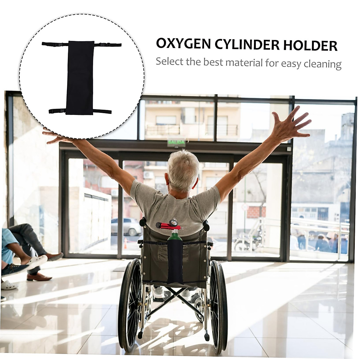 ERINGOGO 2 Pcs Oxygen Cylinder Buggy Bag Oxygen Cylinder Holder Oxygen Tank Holder for E Oxygen Tanks Adjustable Stand Mesh Backpack Oxygen Tank Pouch Handbag 600d Oxford Cloth Wheelchair