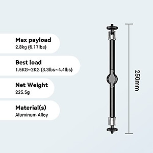 SmallRig 9.8 inch Adjustable Articulating Magic Arm with Both 1/4" Thread Screw for LCD Monitor/LED Lights - 2066B