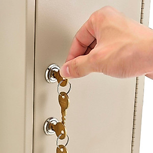 Global Industrial Medical Security Cabinet, 8" W x 2-5/8"D x 12-1/8"H, Dual Key Locks, Beige