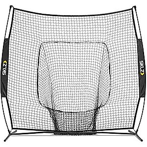 SKLZ Portable Baseball and Softball Hitting Net with Vault, Black, 7 x 7 feet