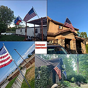 6FT Flag Pole Kit,Stainless steel Heavy Duty American US Flagpole, Rustproof for Outdoor Garden Roof Walls Yard House(Without Bracket)