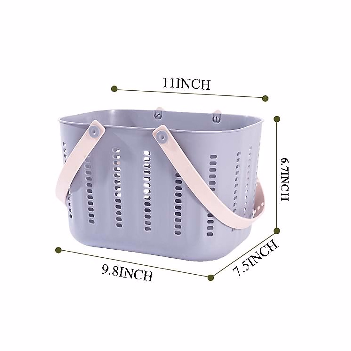 kamuavni Purple Shower Caddy,Plastic Storage Basket with Handle Portable Shower Caddy Tote Dorm Storage Organizer With Drainage Holes - Purple Grey
