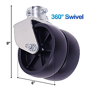 YEOPGYEON Trailer Jack Wheel with Pin - 6" Dual Wheel Jack Caster Wheel Capacity 2000lbs fits Any Jack Better Soft Ground Roll Trailer Parts