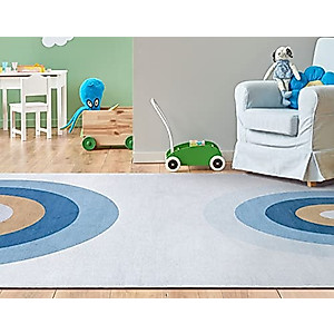 Well Woven Kids Rugs Twilight Rainbow 6' x 9' Blue Modern Printed Machine Washable Area Rug